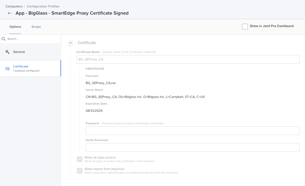Deploying Forcepoint Data Security Cloud | SSE SmartEdge Agent on macOS via JAMF Pro
